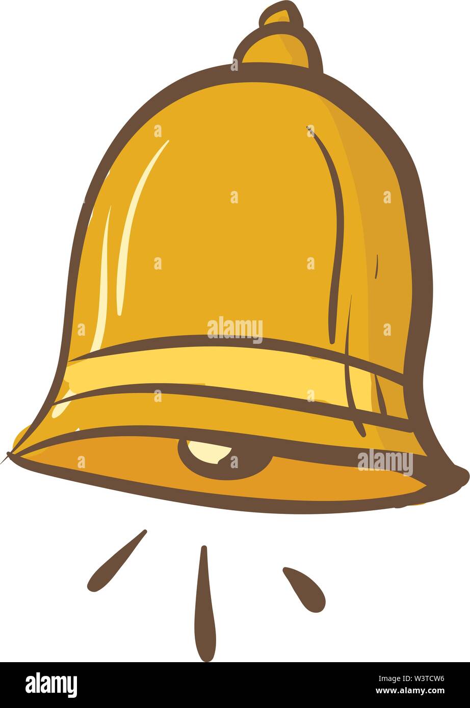 A golden bell, vector, color drawing or illustration Stock Vector Image ...