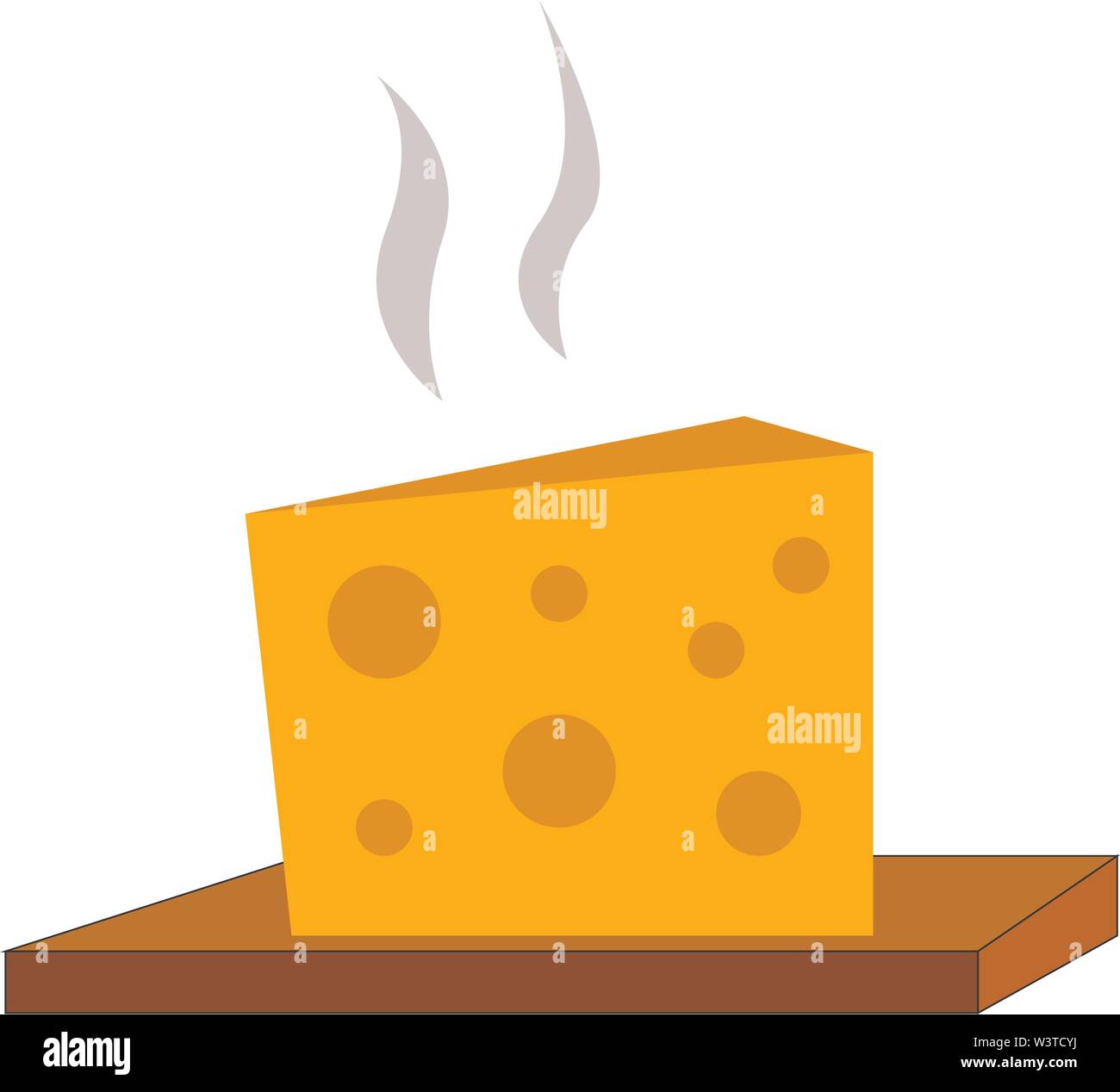 A happy cartoon of a cheese with holes, vector, color drawing or ...