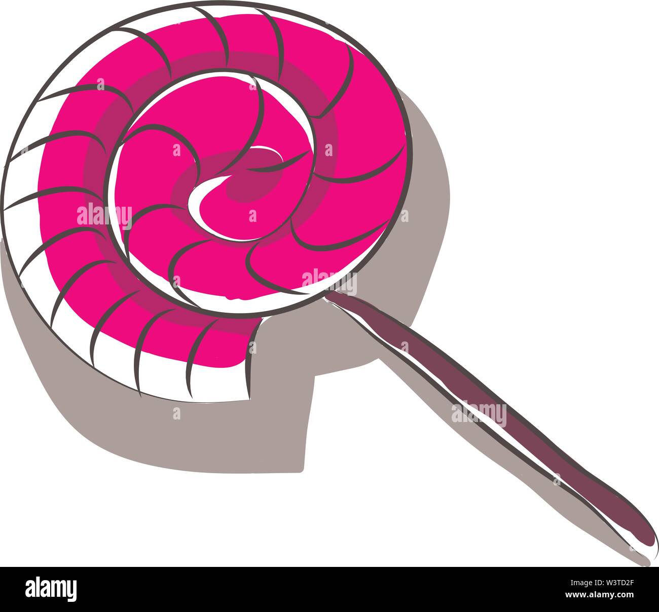 A purple colored lollipop candy, vector, color drawing or illustration ...