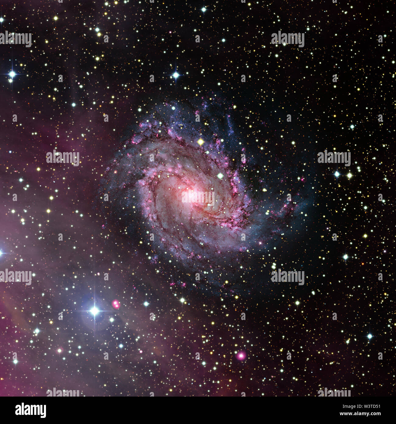 Universe scene with planets, stars and galaxies in outer space ...