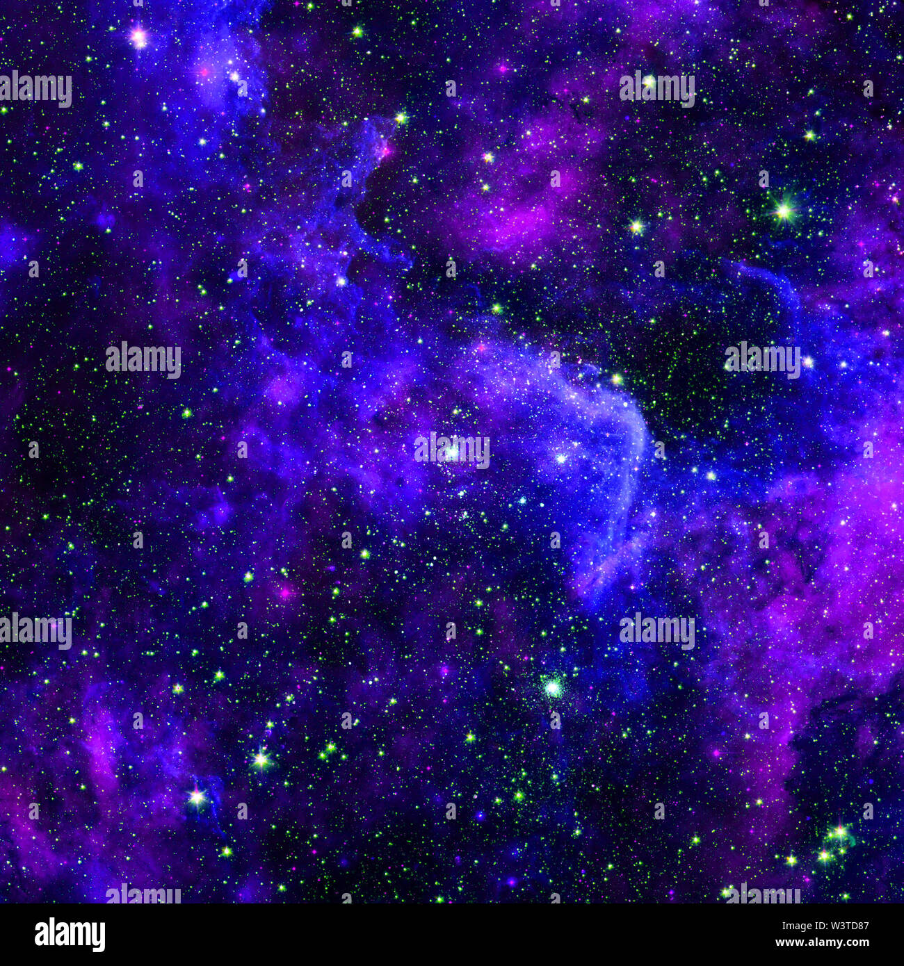 Universe scene with planets, stars and galaxies in outer space ...