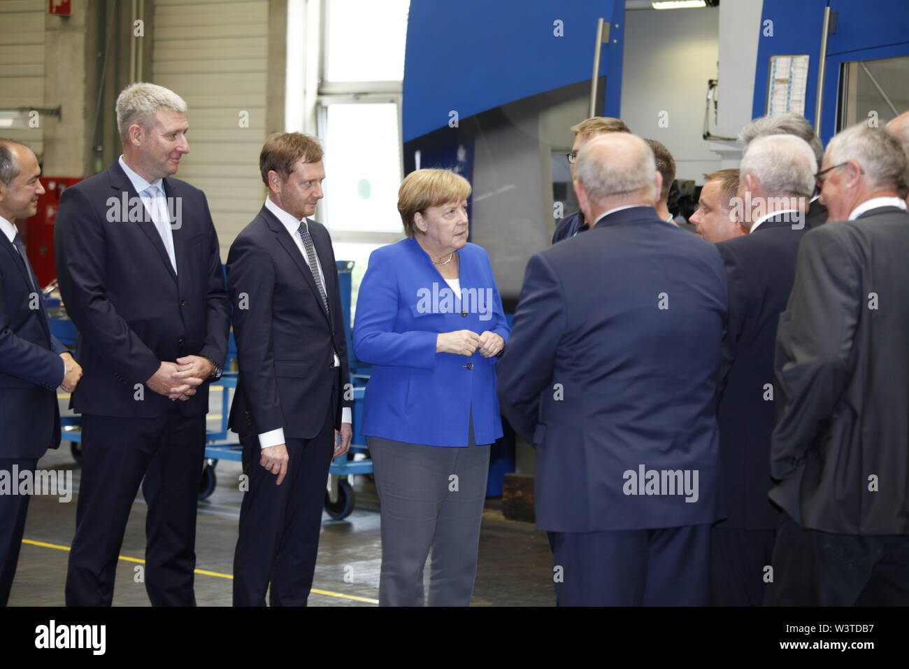 Michael Kretschmer, Bundeskanzlerin Angela Merkel und Ronald Schmidt ...