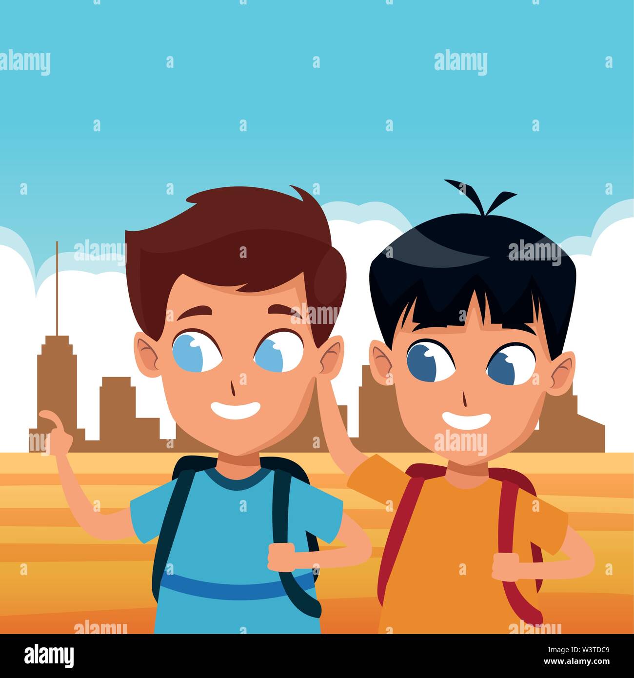 childhood adorable school students cartoon Stock Vector Image & Art - Alamy