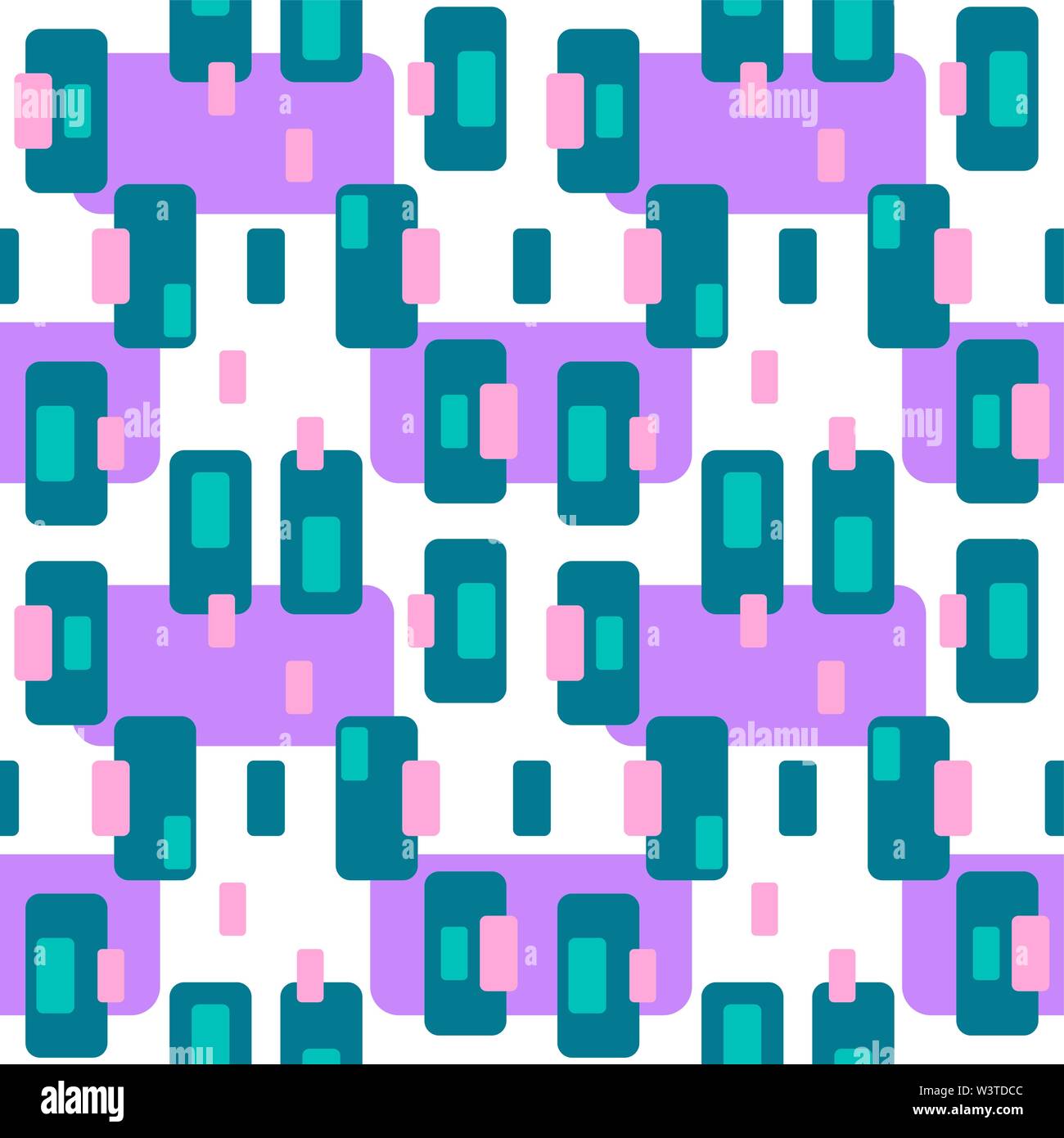 Abstract flat retro seamless pattern with rectangles. Timeless simple ...