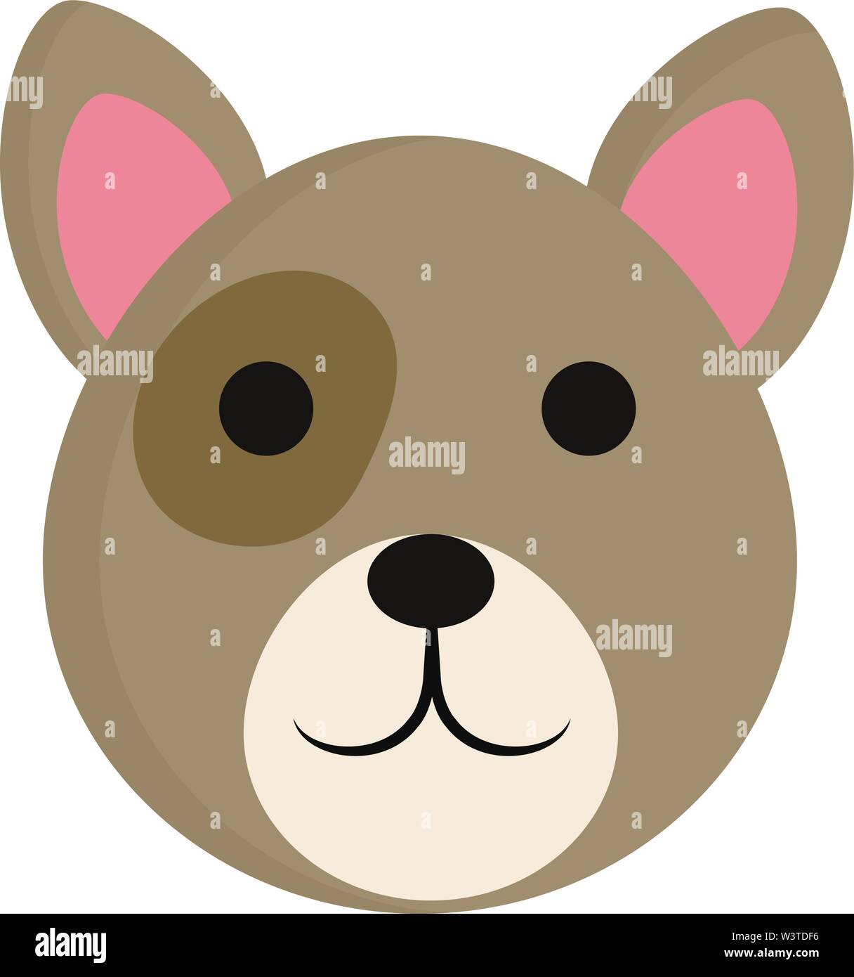 A cute brown dog with long tail, vector, color drawing or illustration ...