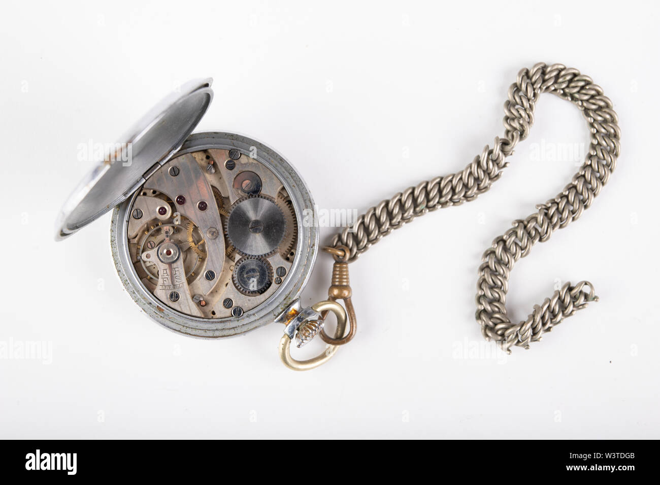 Old mechanism of an analog watch. Modes and mechanisms of the precision ...