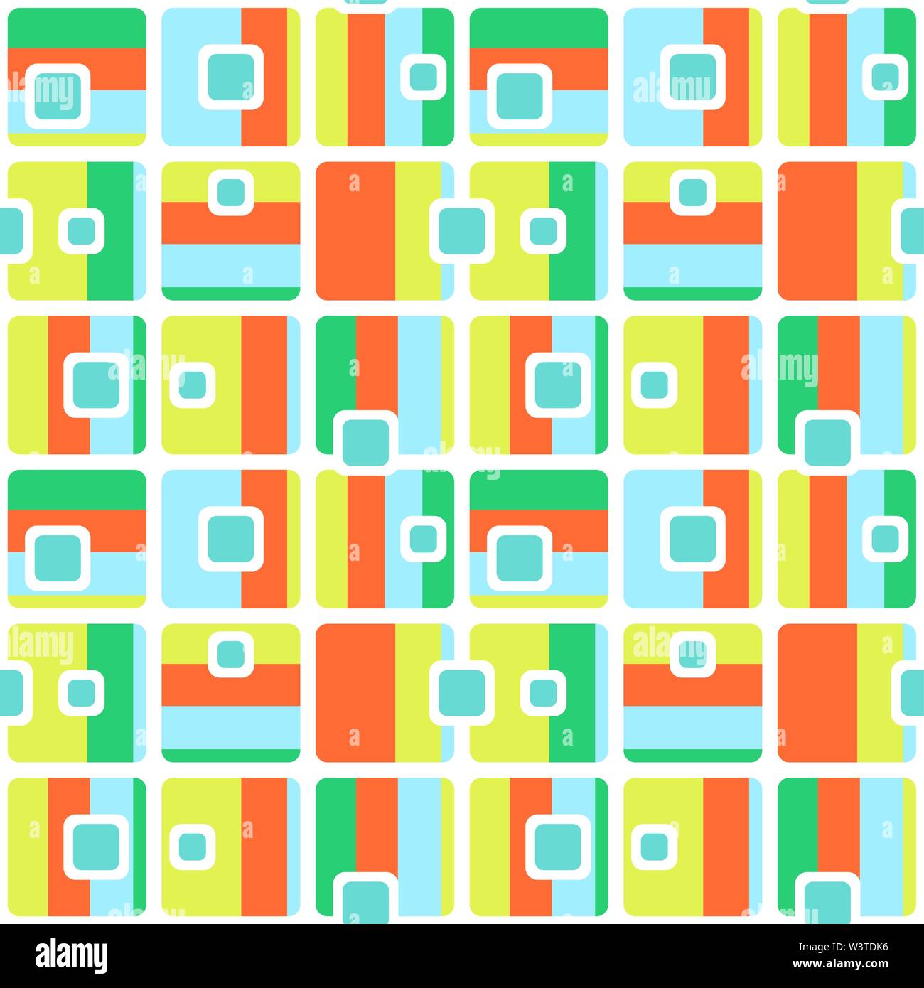 Abstract flat retro seamless pattern with rectangles. Timeless simple ...