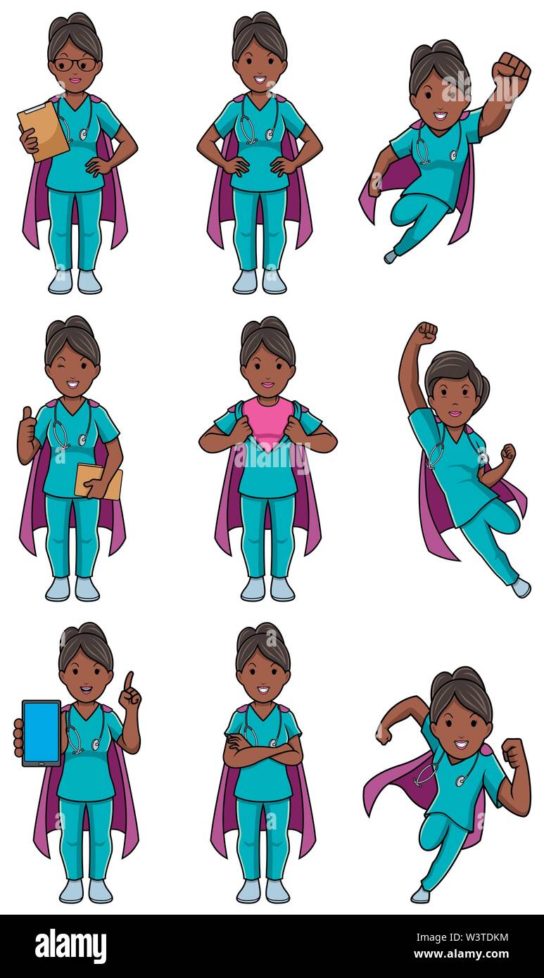 Super Nurse Indian Female Set Stock Vector Image & Art - Alamy