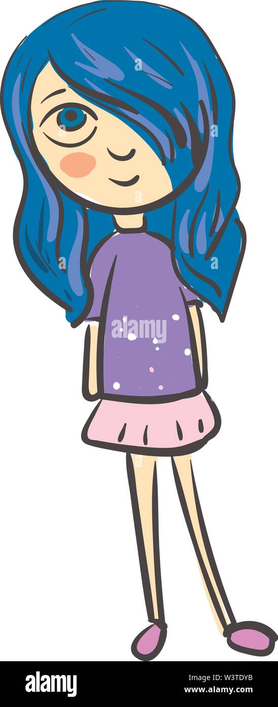 Cute purple girl cartoon Stock Vector Images - Alamy