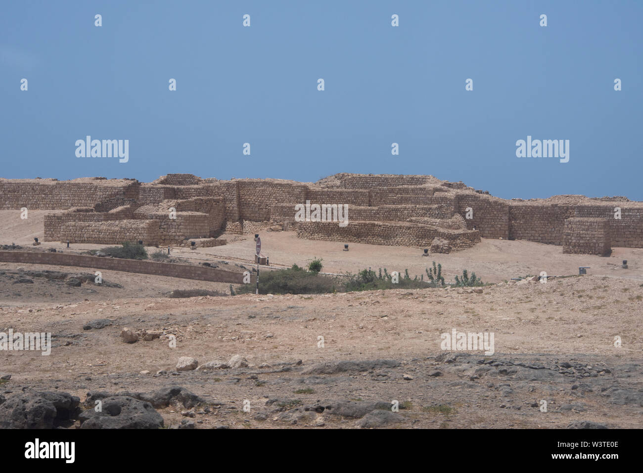 Oman, Dhofar, near Salalah, Khor Rori. Ruins of the ancient pre-Islamic ...