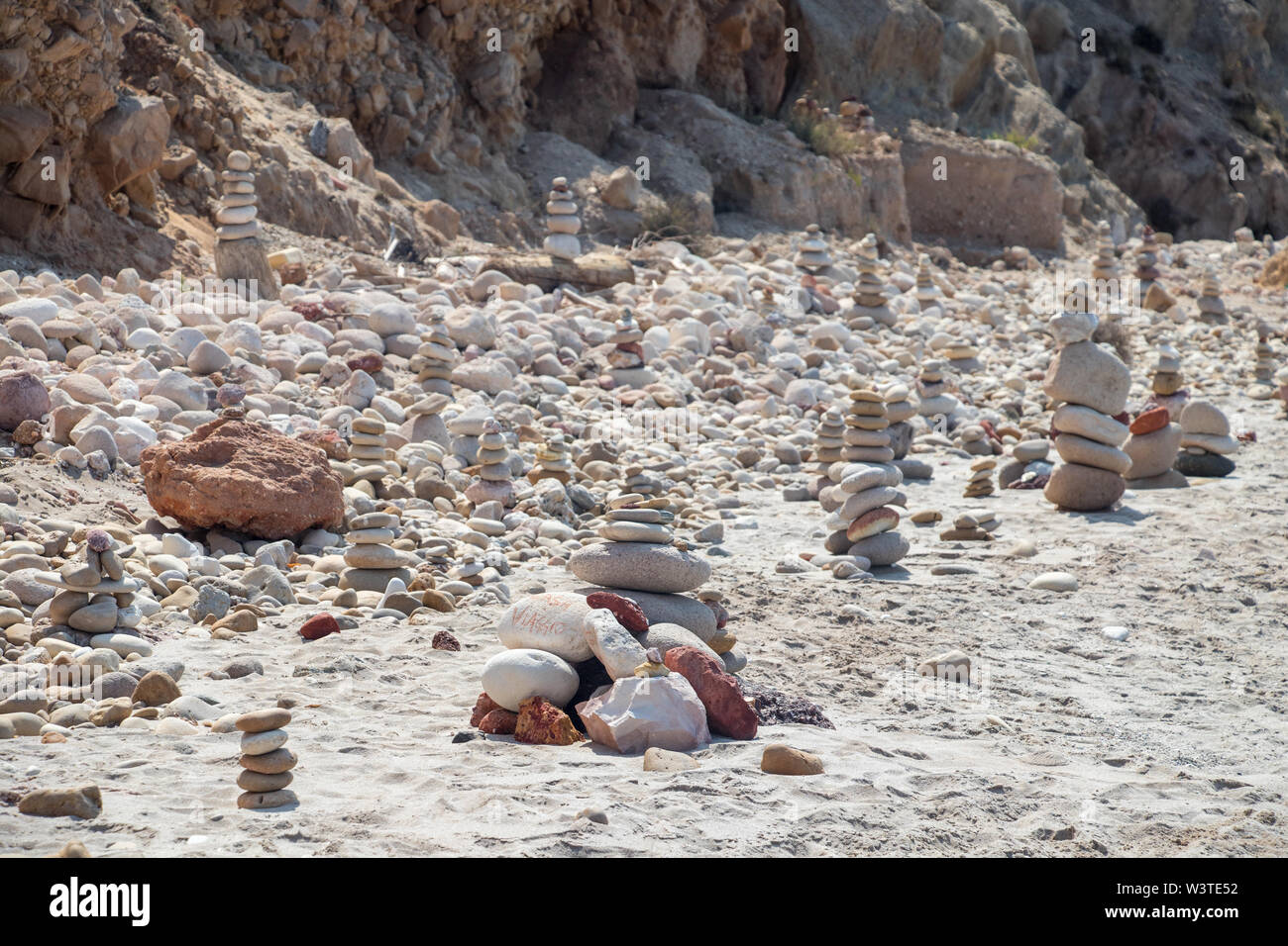 pretty rock sculpture on beach Stock Photo - Alamy