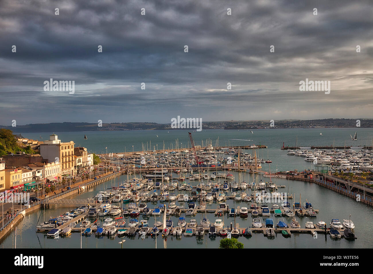 GB - DEVON: Torquay Harbour with sailing boats in Tor Bay beyond Stock ...