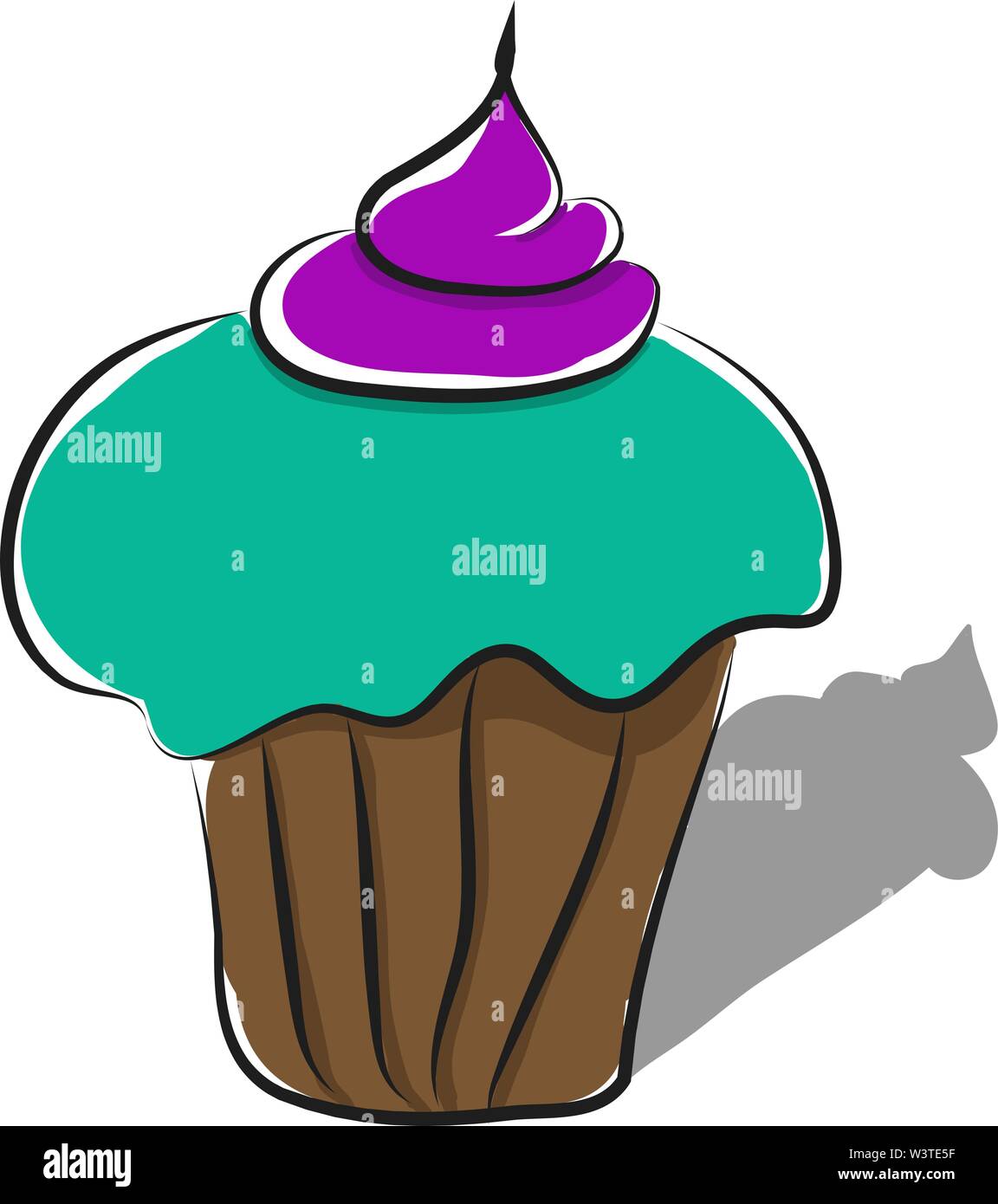 Green Cupcake Drawing