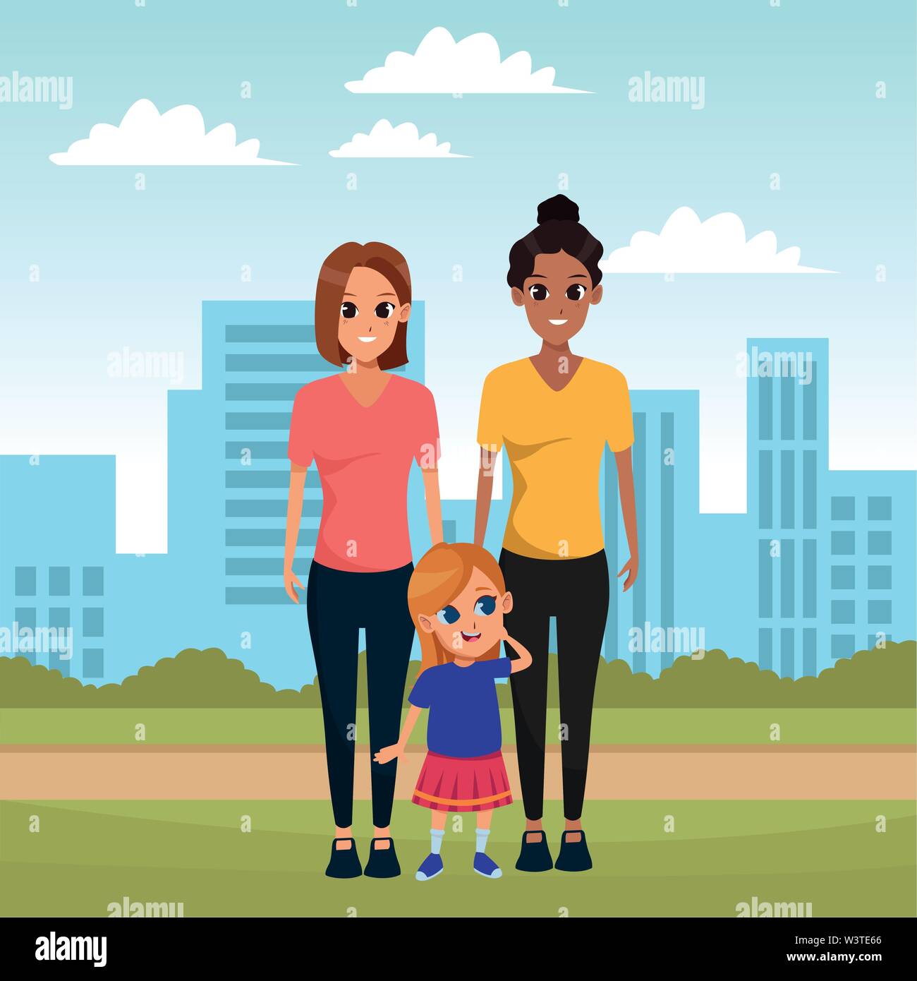 Family parents and childrens cartoons Stock Vector Image & Art - Alamy