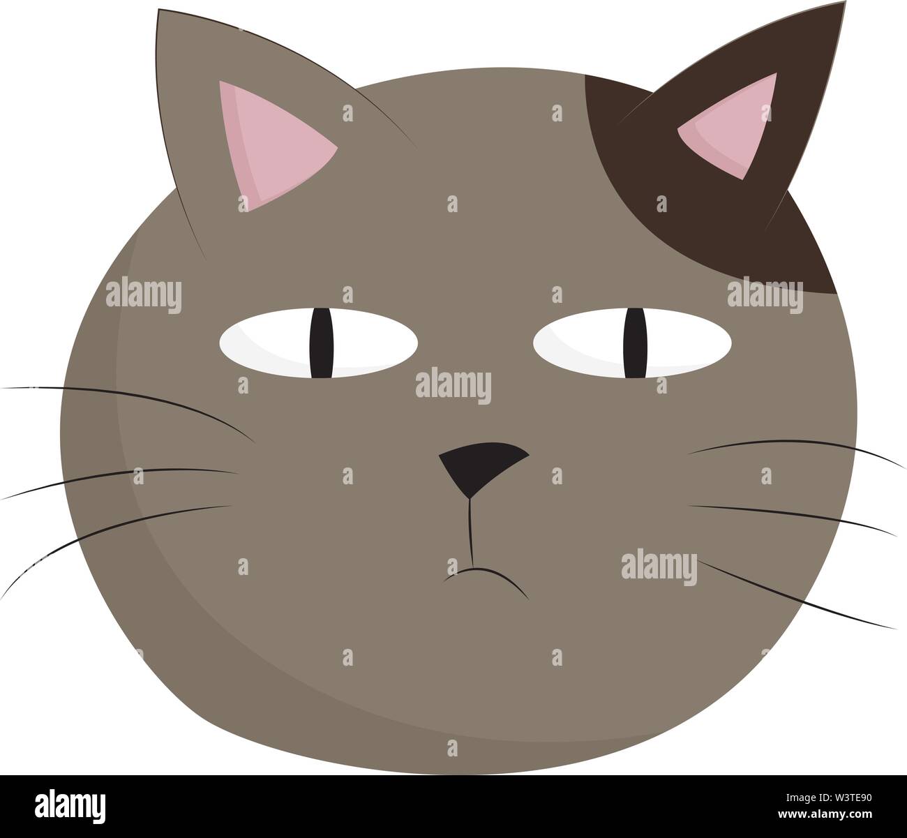 A gray colored cat, vector, color drawing or illustration Stock Vector ...