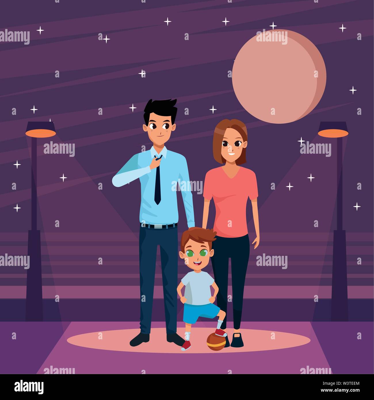 Family parents and childrens cartoons Stock Vector Image & Art - Alamy