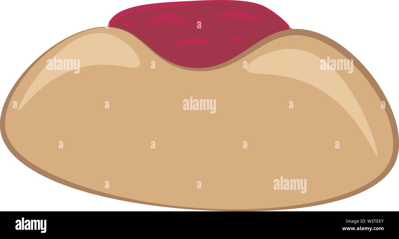 A cookie with a red jam, vector, color drawing or illustration Stock ...