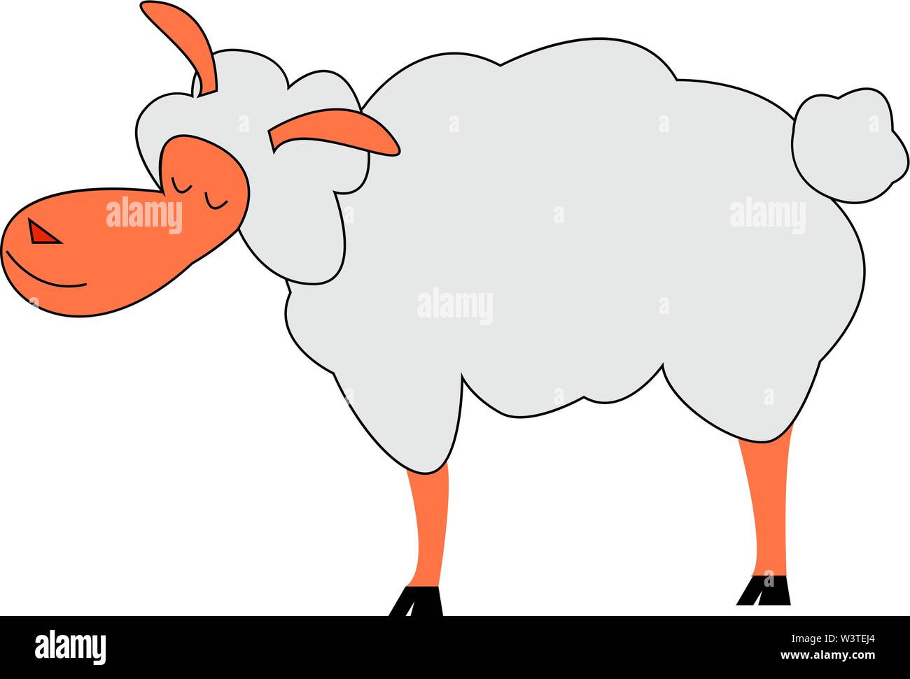 A cartoon of a happy lamb, vector, color drawing or illustration Stock ...