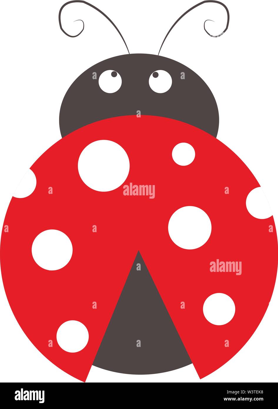 A red ladybug with a white spots, vector, color drawing or illustration ...