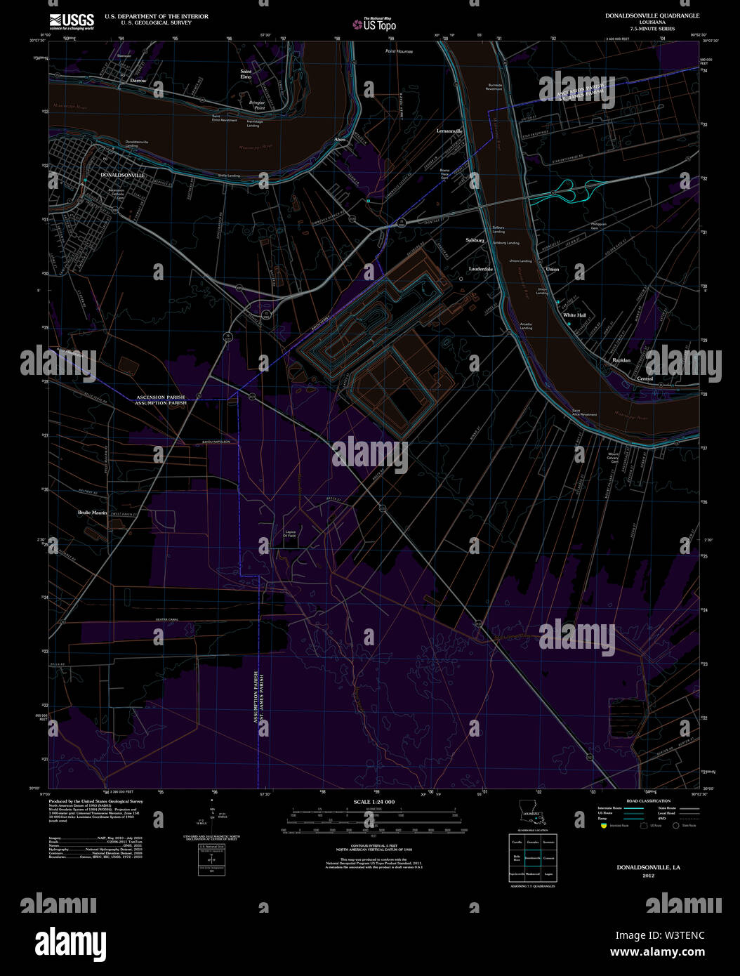 Map of donaldsonville hi-res stock photography and images - Alamy