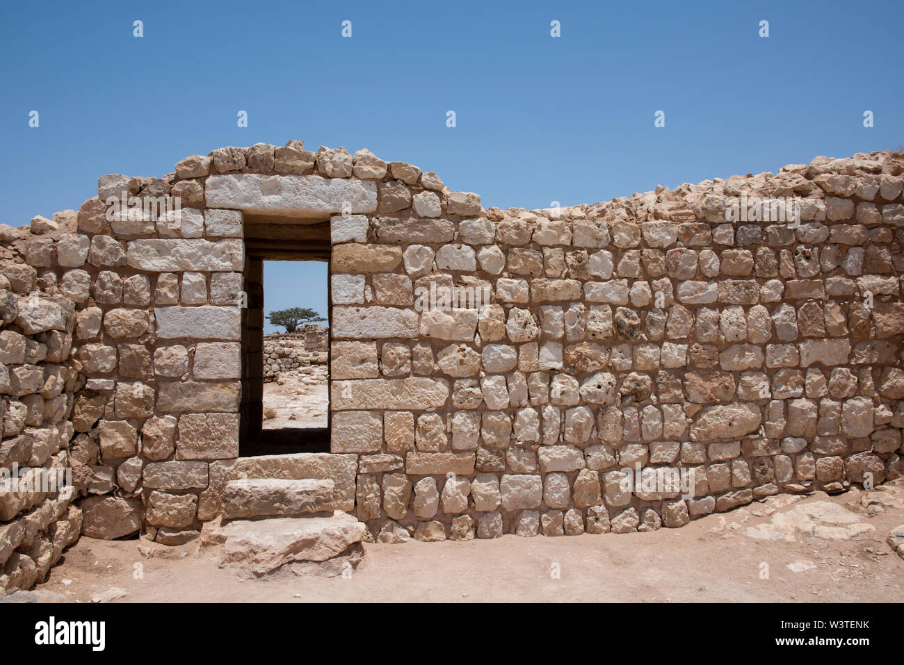Oman, Dhofar, near Salalah, Khor Rori. Ruins of ancient settlement of ...