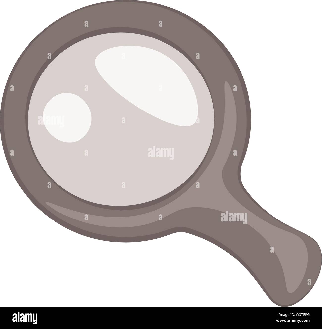 A gray magnifying glass, vector, color drawing or illustration Stock ...