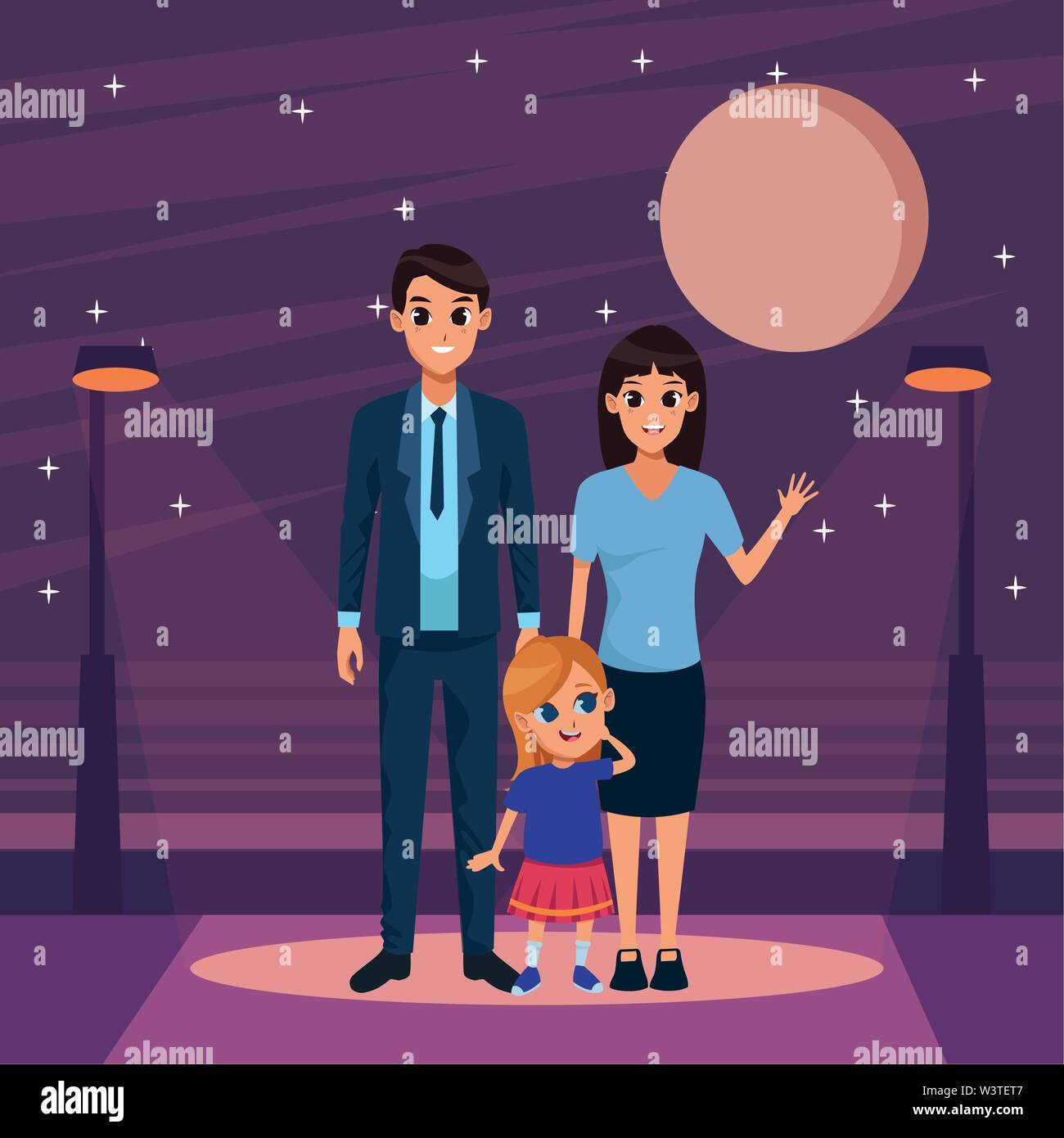 Family parents and childrens cartoons Stock Vector Image & Art - Alamy