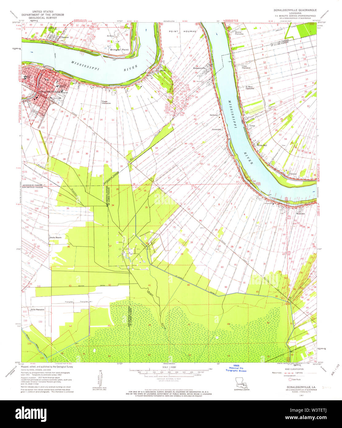Map of donaldsonville hi-res stock photography and images - Alamy
