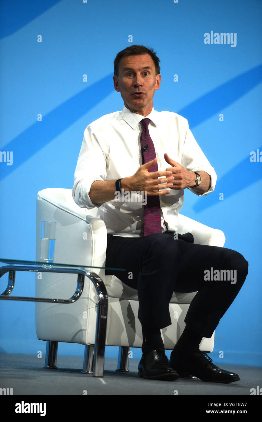 Conservative Party leadership candidate Jeremy Hunt during a Tory ...