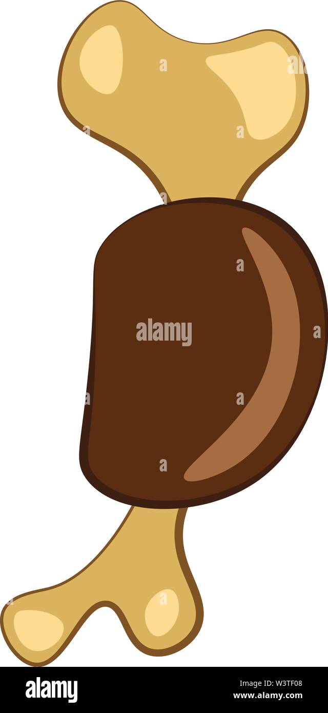 A tasty huge meat and bone, vector, color drawing or illustration Stock ...