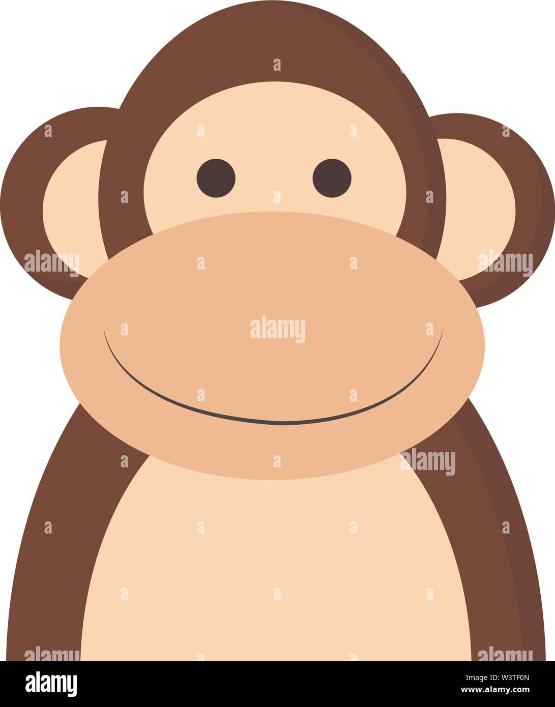 A happy brown monkey, vector, color drawing or illustration Stock ...