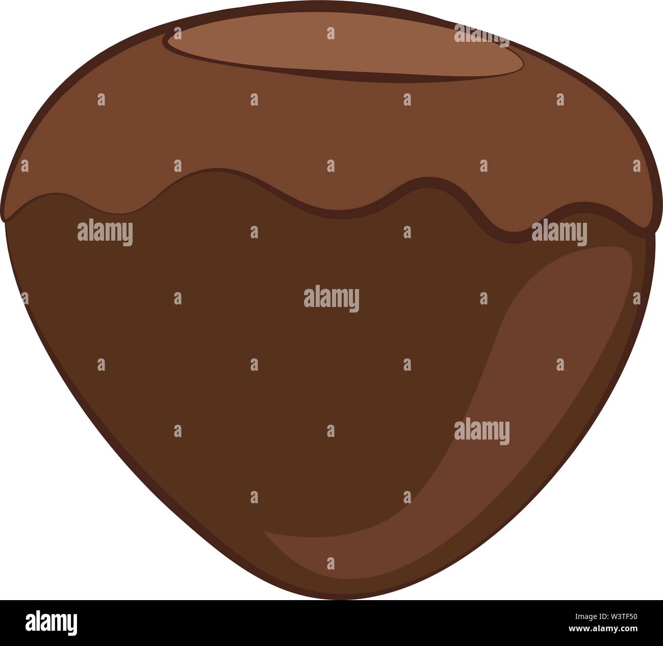 A brown hard shell nut, vector, color drawing or illustration Stock ...