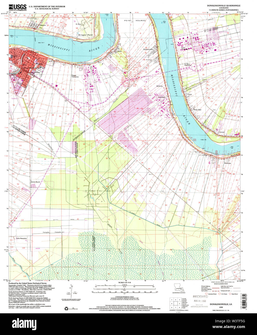 Map of donaldsonville hi-res stock photography and images - Alamy