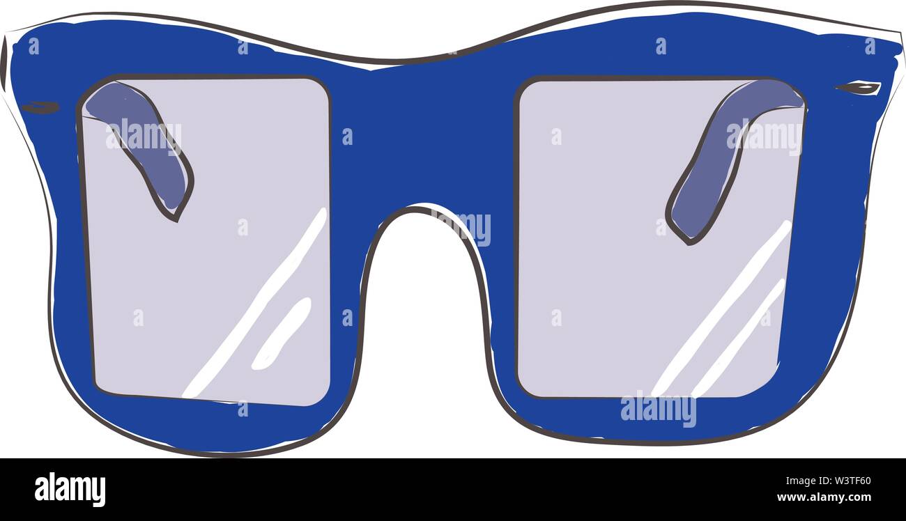 A color blue optical glasses, vector, color drawing or illustration ...