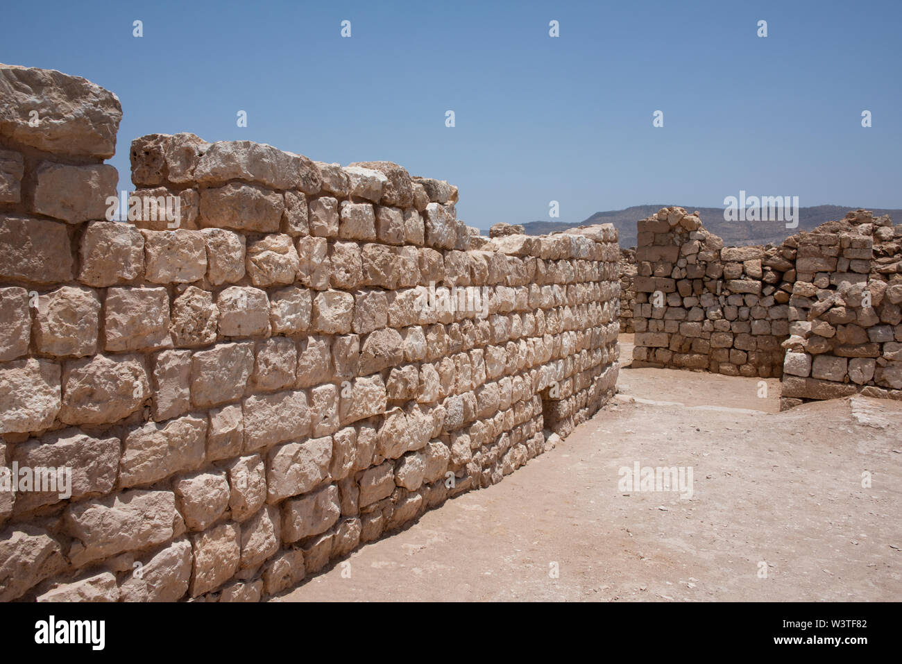 Oman, Dhofar, near Salalah, Khor Rori. Ruins of the ancient pre-Islamic ...