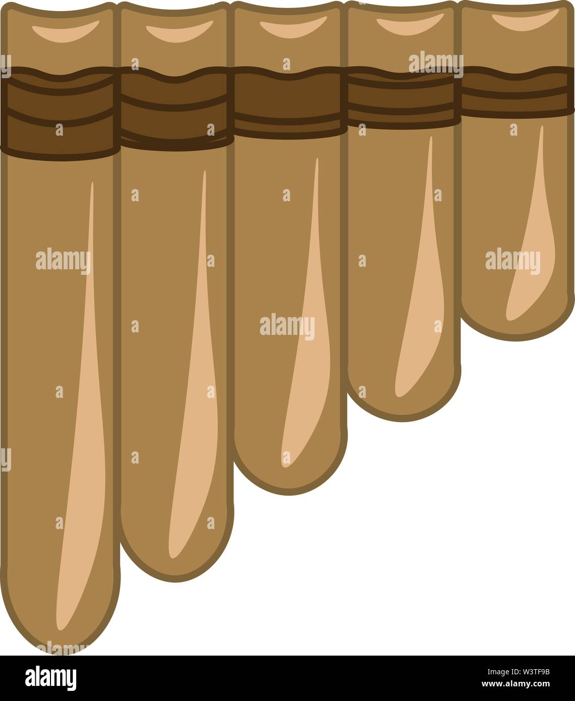 A bamboo made pan's flute musical instrument, vector, color drawing or ...