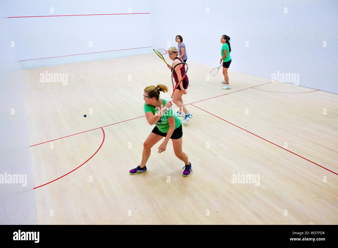 Women's, doubles, Squash, game, match Stock Photo - Alamy