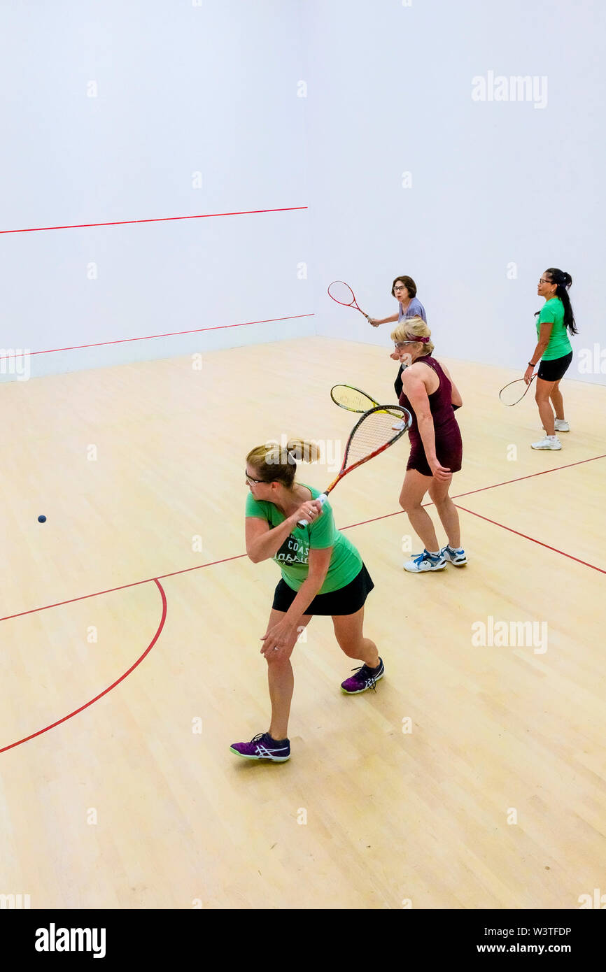 Women's, doubles, Squash, game, match Stock Photo - Alamy
