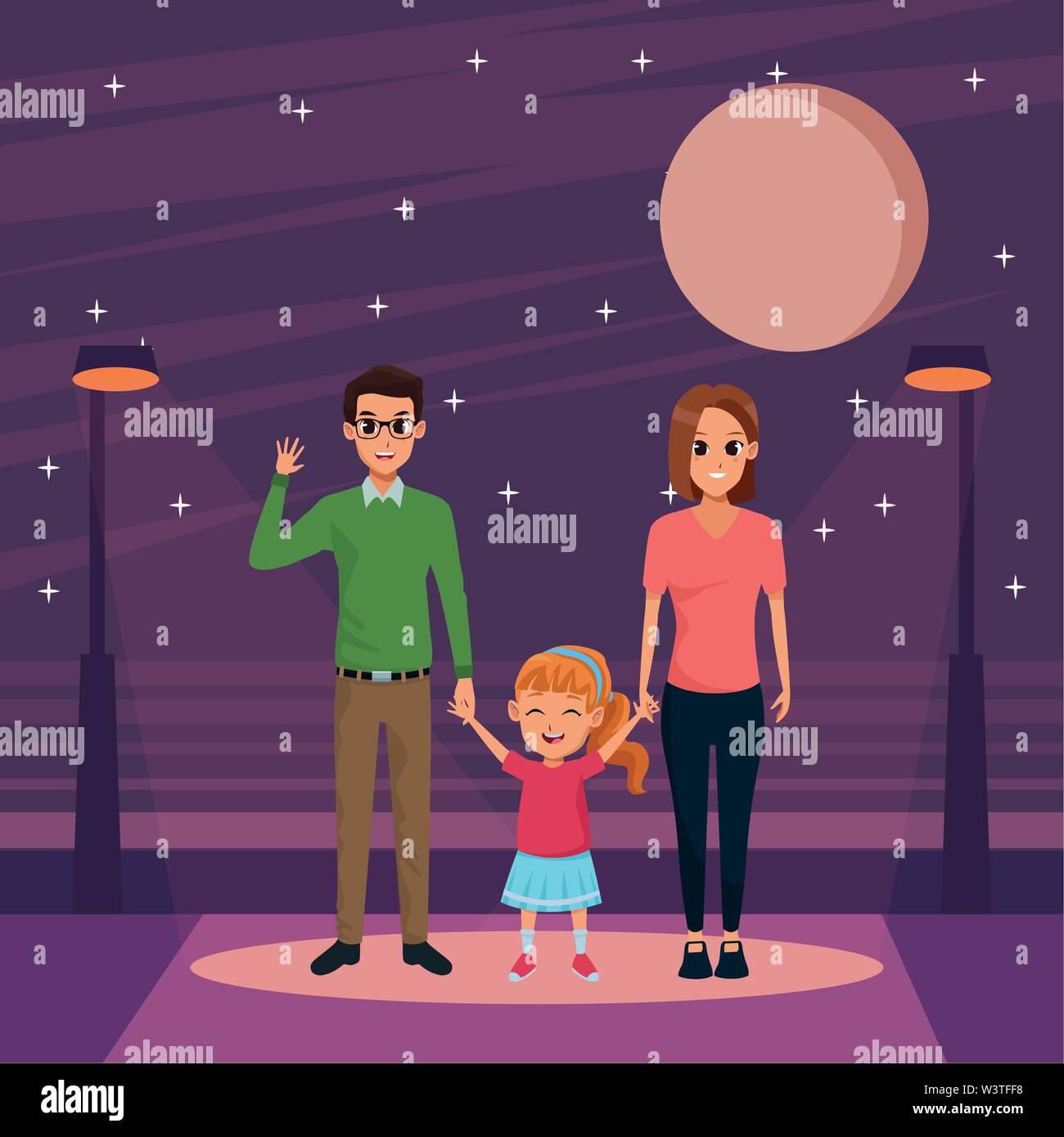 Family parents and childrens cartoons Stock Vector Image & Art - Alamy