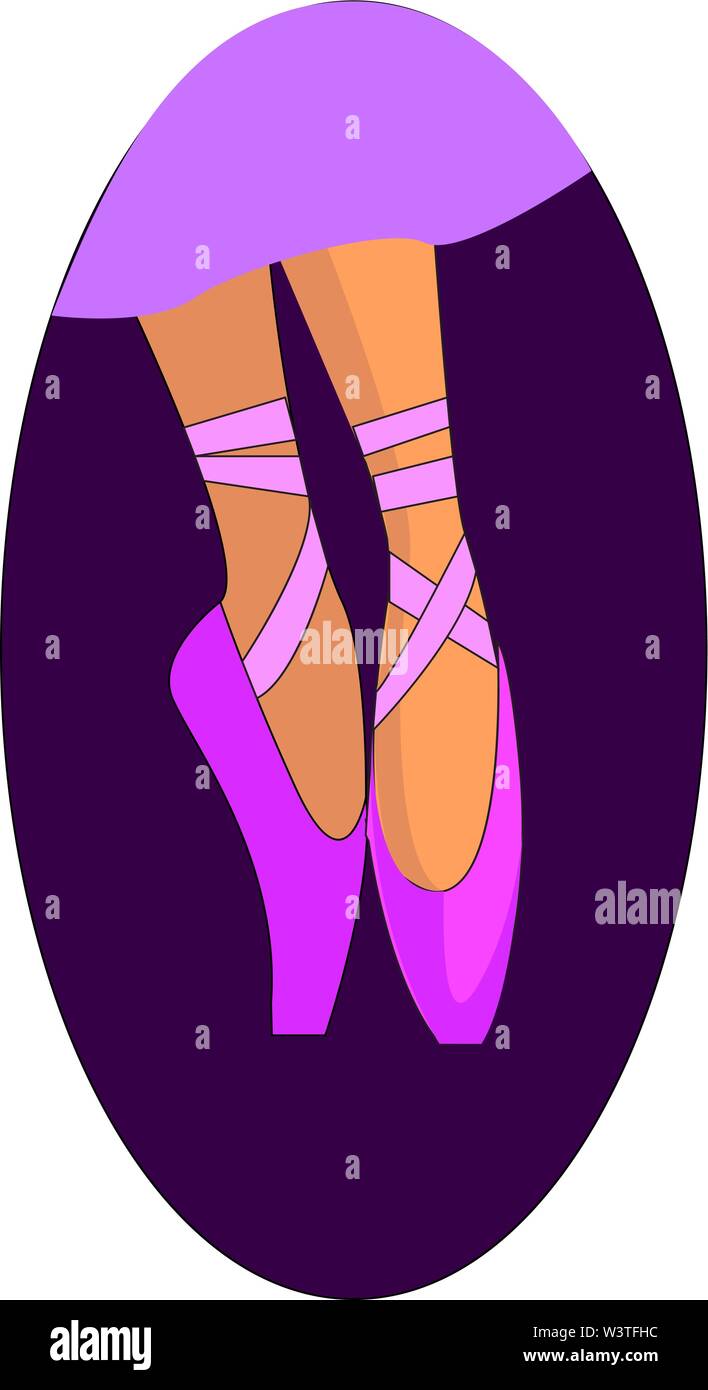 A cute pointe shoes in purple color, vector, color drawing or ...
