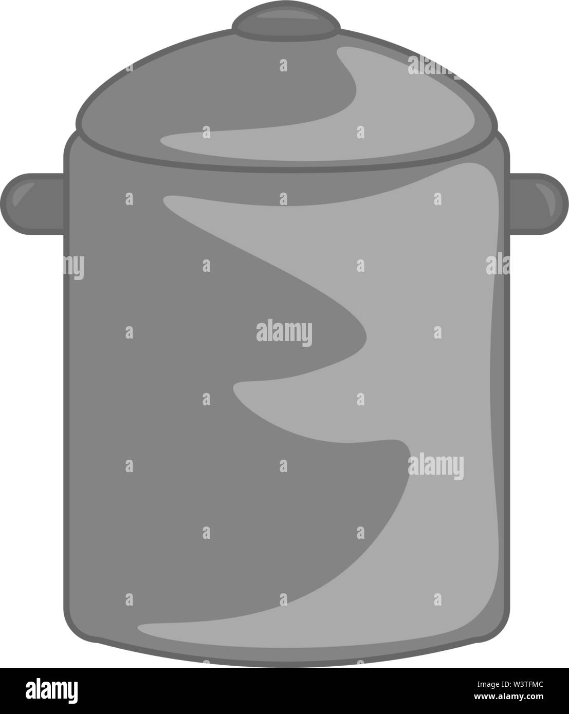 A tall pot with a closed lid, vector, color drawing or illustration ...