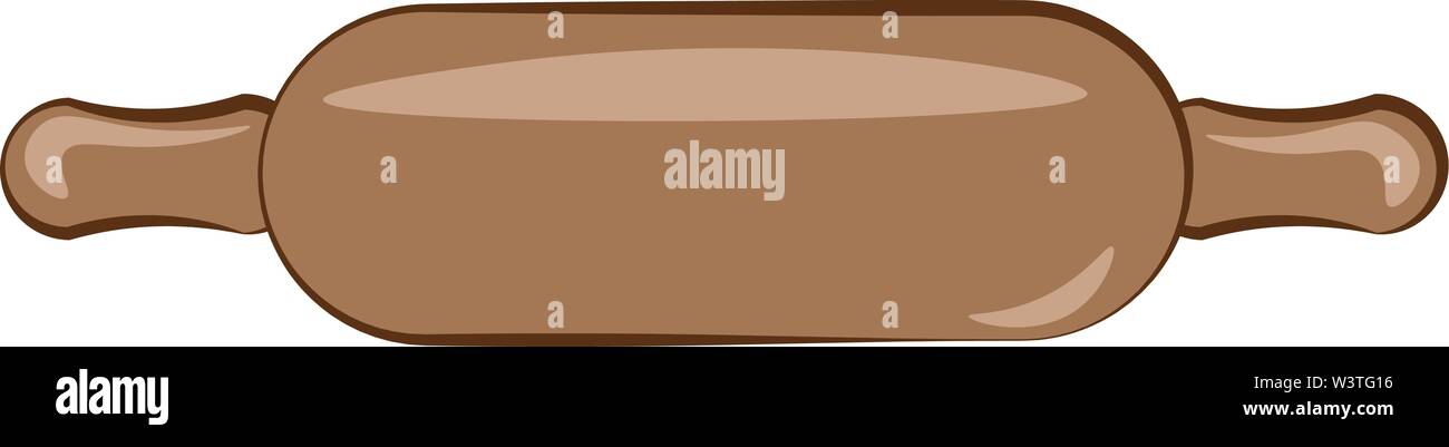 A big rolling pin in wood, vector, color drawing or illustration Stock ...