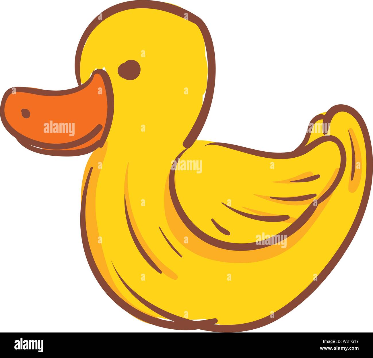 A beautiful young chick made of rubber, vector, color drawing or ...