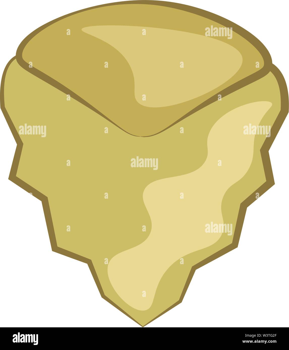 A single big brown sharp tooth of a shark, vector, color drawing or ...