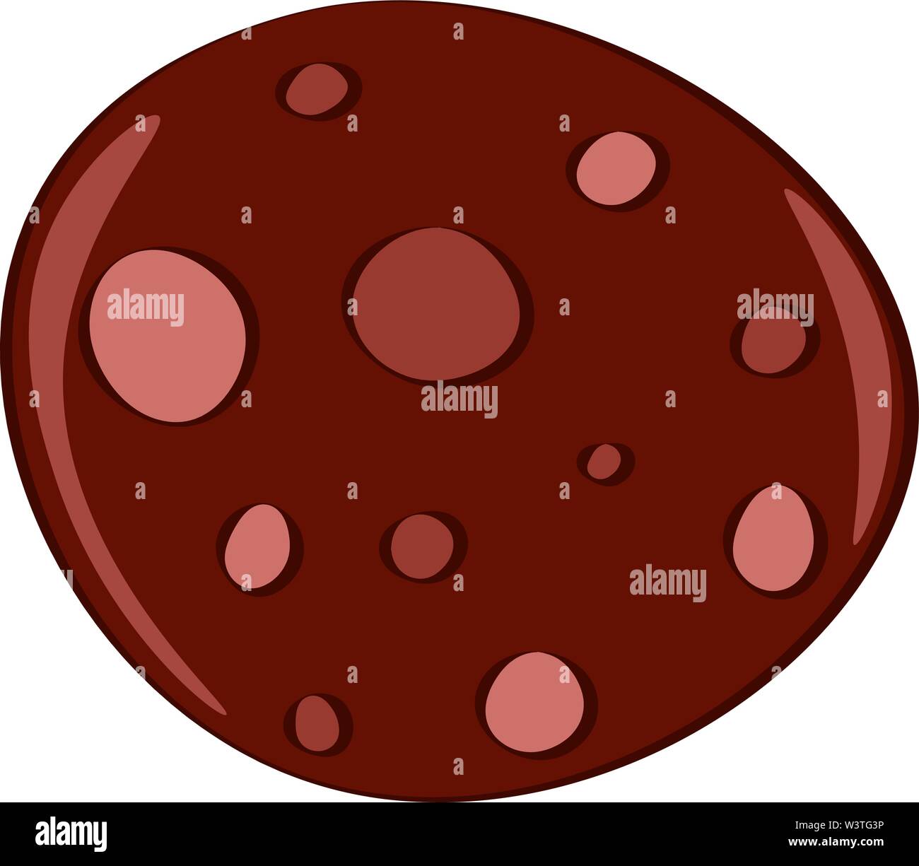 A yummy salami in brown color, vector, color drawing or illustration ...