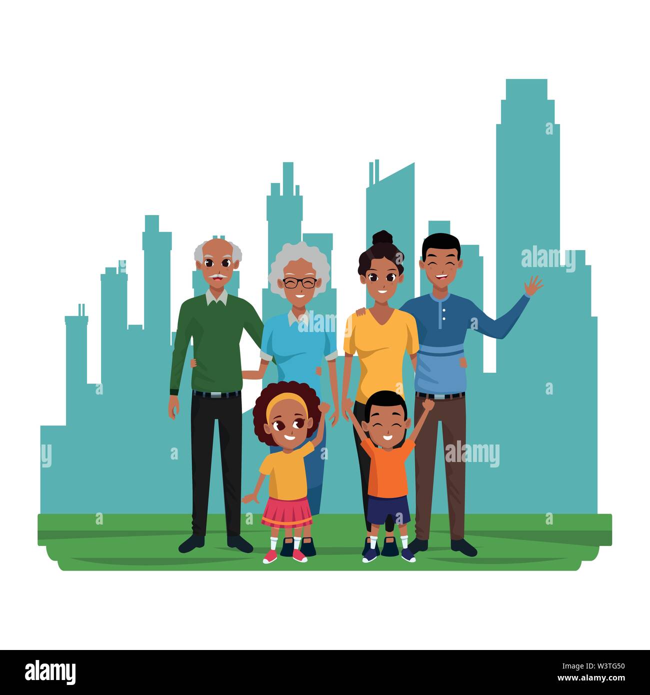 Family parents and childrens cartoons Stock Vector Image & Art - Alamy