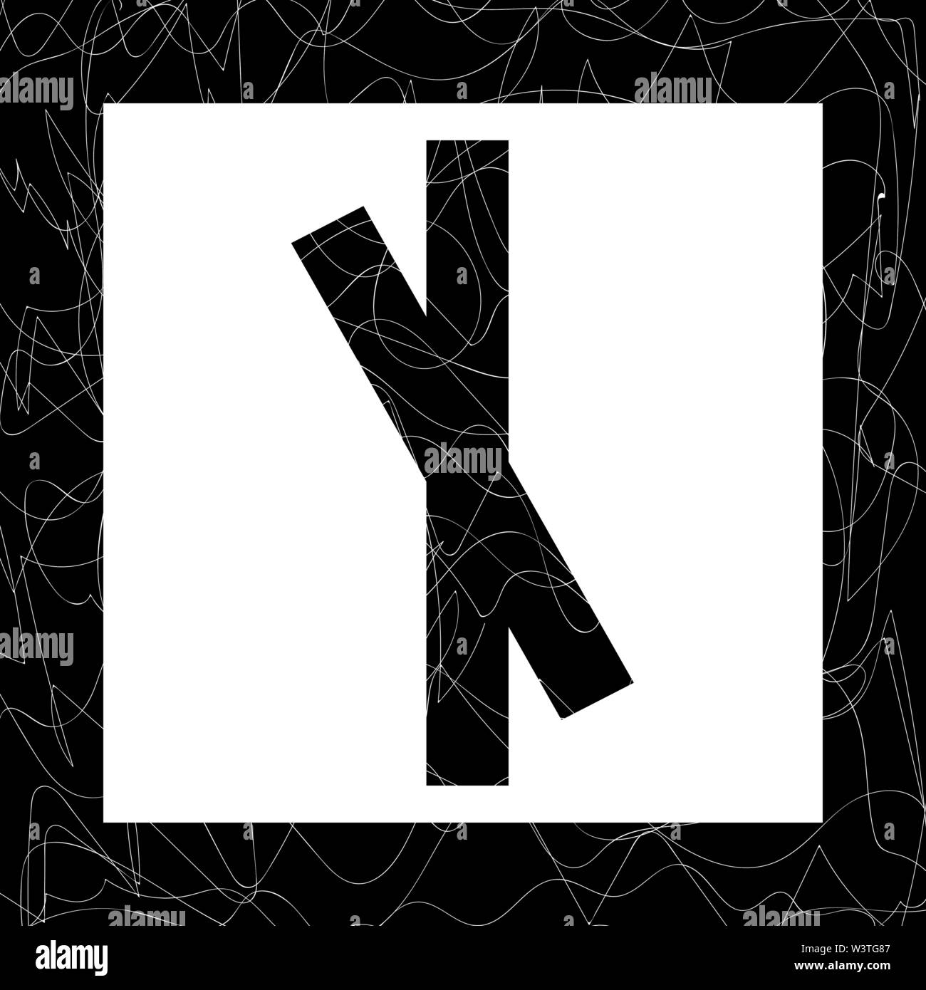 Name Naudiz. Ancient occult symbol of the Vikings, a pattern of letters ...