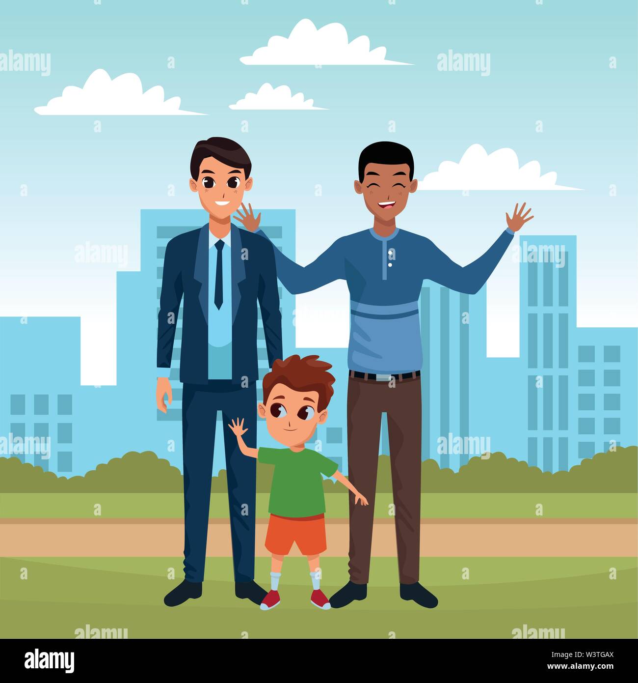 Family parents and childrens cartoons Stock Vector Image & Art - Alamy