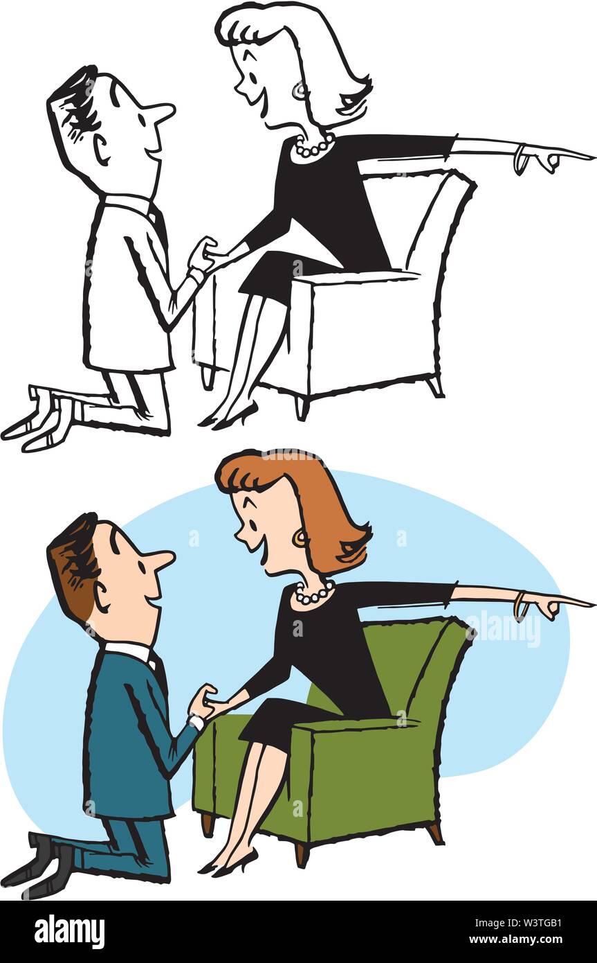 Begging woman man Stock Vector Images - Alamy