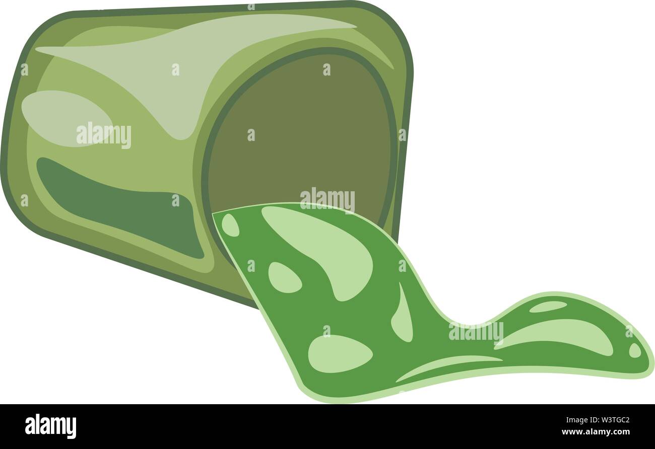 A beautiful slime in bright green color, vector, color drawing or ...